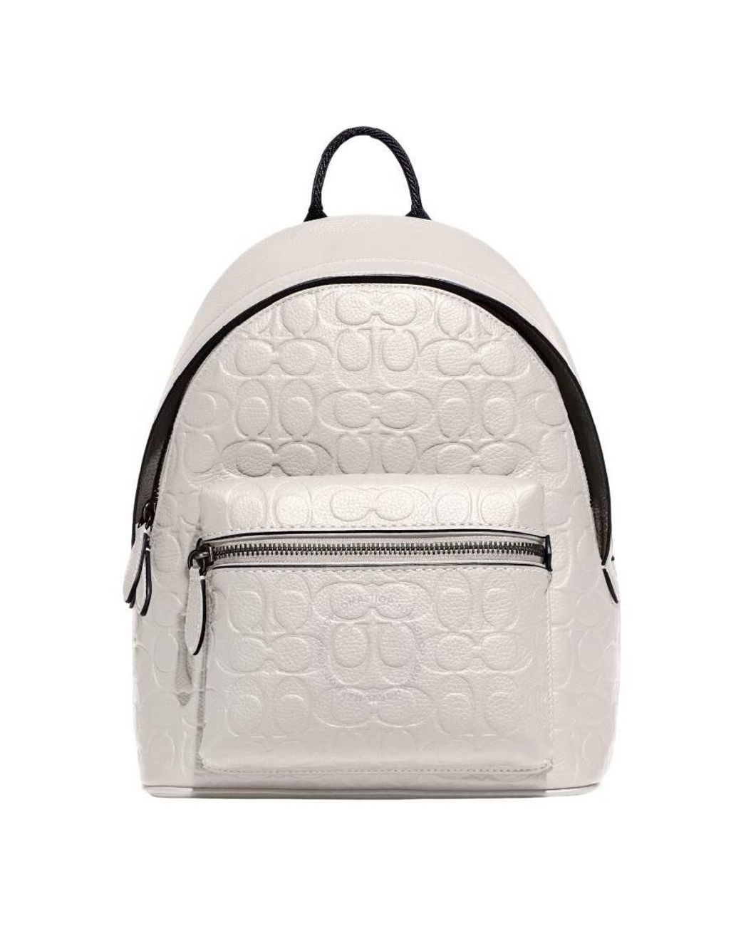 COACH Signature Leather Backpack in Grey for Men | Lyst Canada