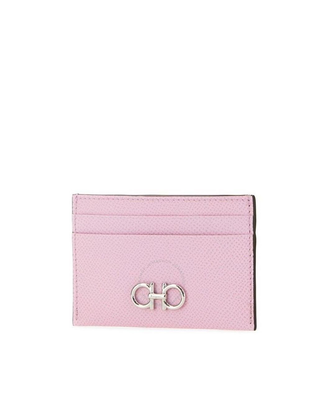 Ferragamo Leather Card Holder in Pink | Lyst UK
