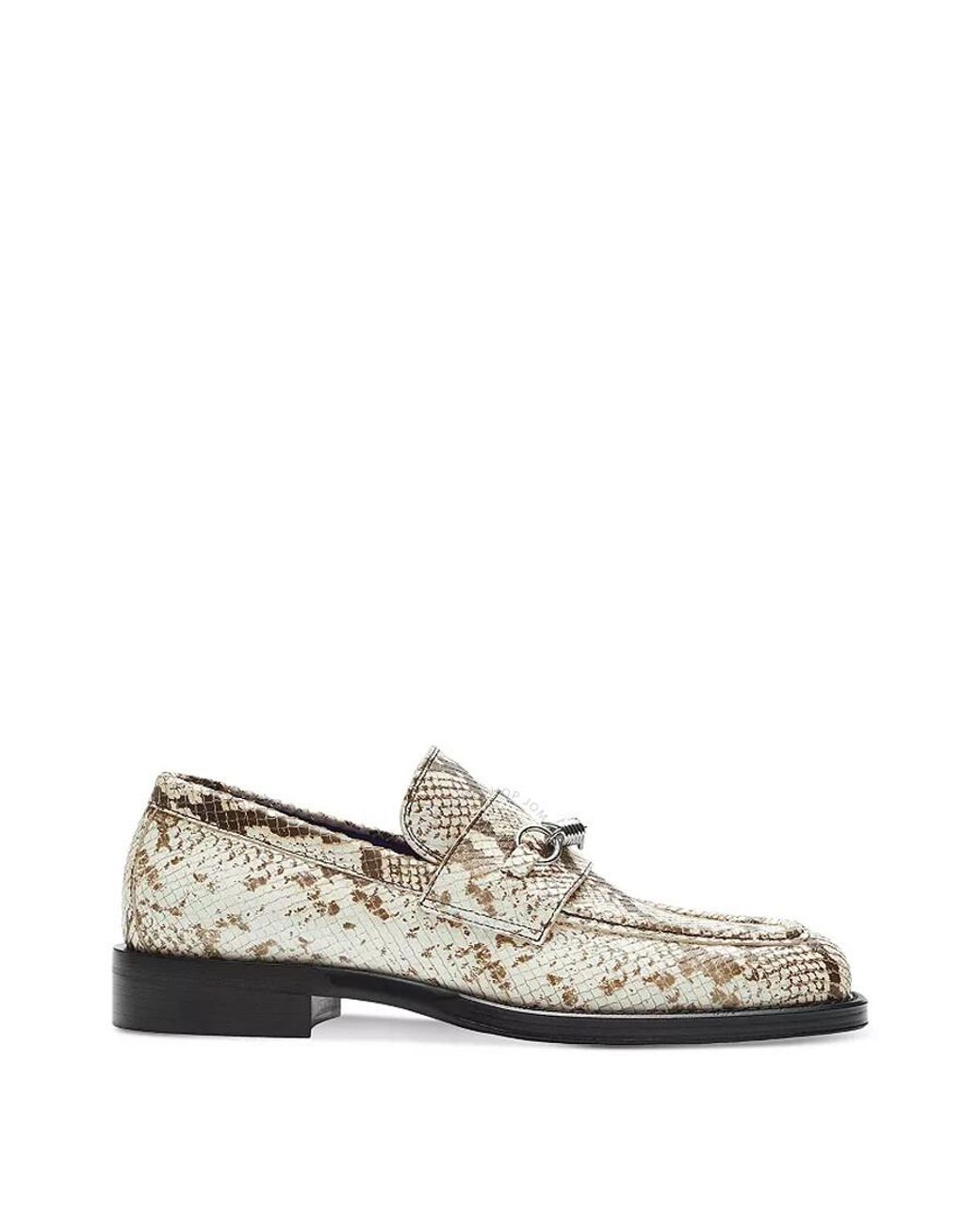 Burberry Barbed Python-Print Loafers, Brand Size 39 Us in White for Men ...