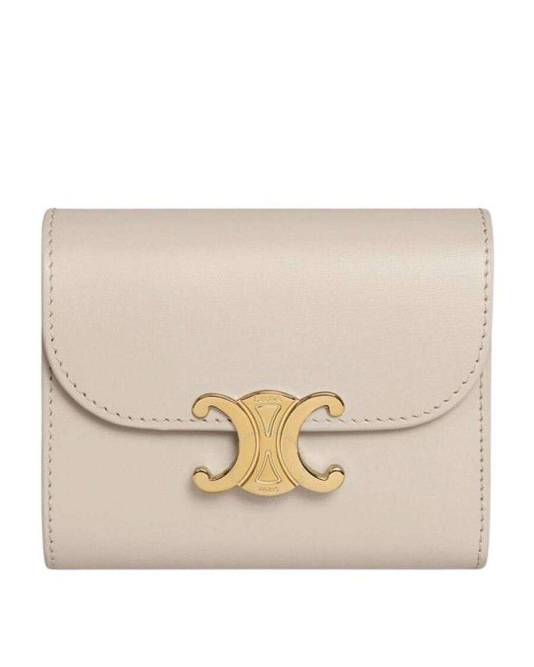 Celine Small Flap Wallet Triomphe in Natural | Lyst