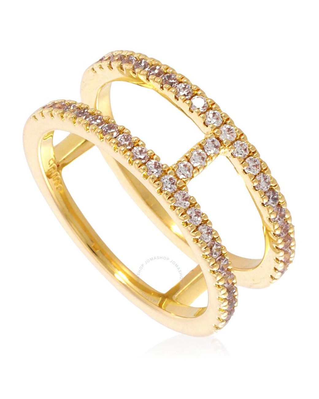 Apm Monaco Double Line Pave Ring in Metallic | Lyst