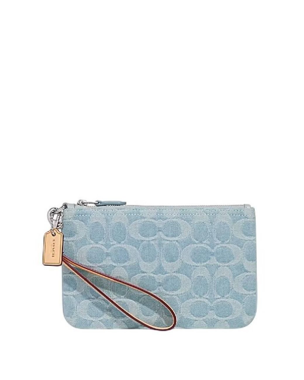 COACH Signature Denim Wristlet in Blue | Lyst