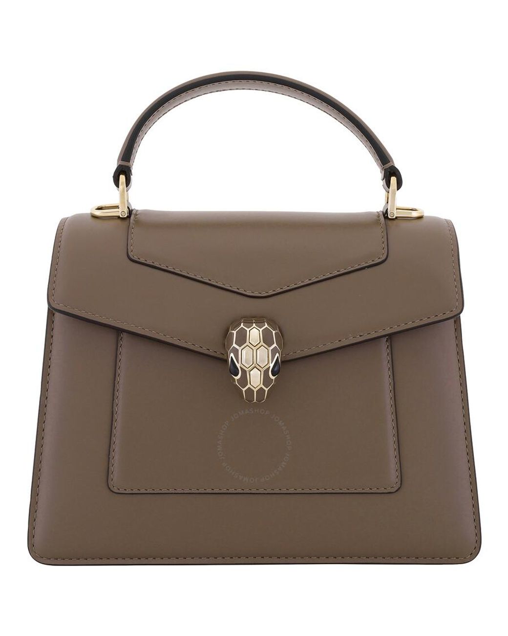 BVLGARI Medium Serpenti Forever Leather Top Handle Bag in Brown | Lyst