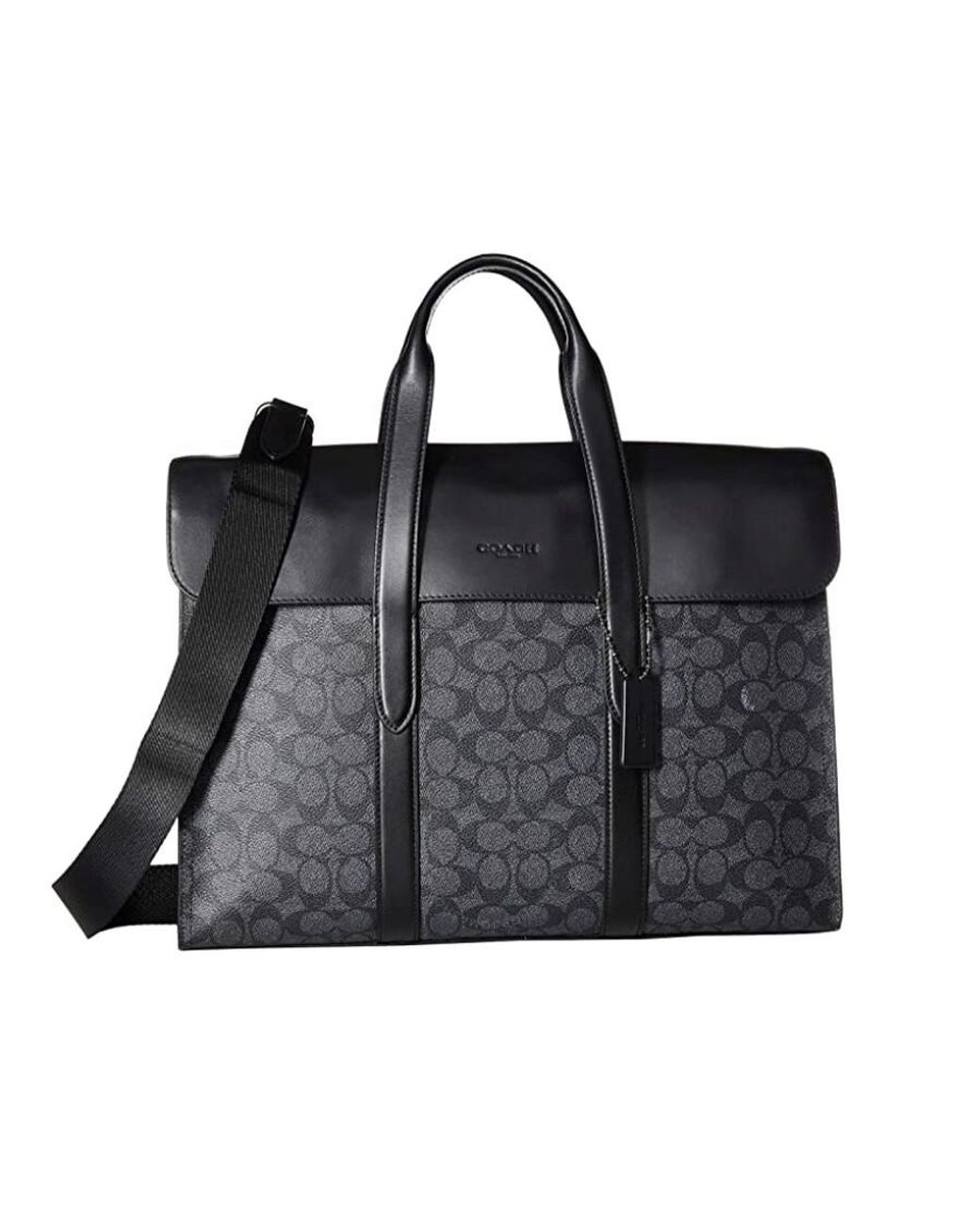 COACH Signature Canvas Metropolitan Portfolio in Black for Men | Lyst