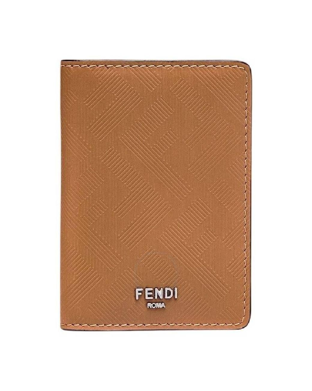 Fendi Compact Bi Fold Card Holder in Brown for Men | Lyst UK