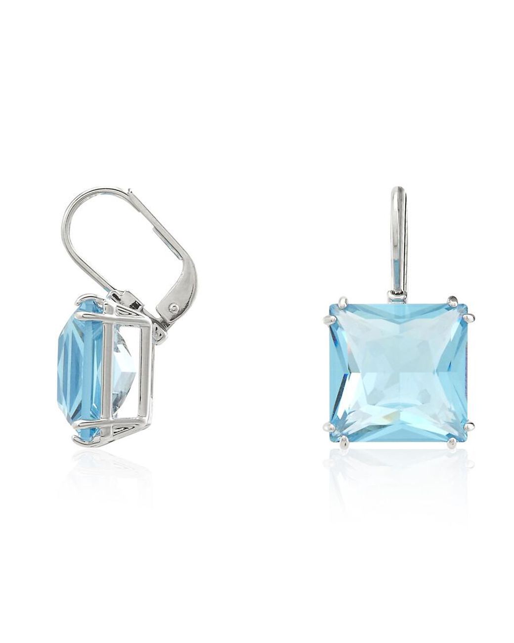 Swarovski Ladies Millenia Square Cut Crystal Drop Earrings in Blue | Lyst