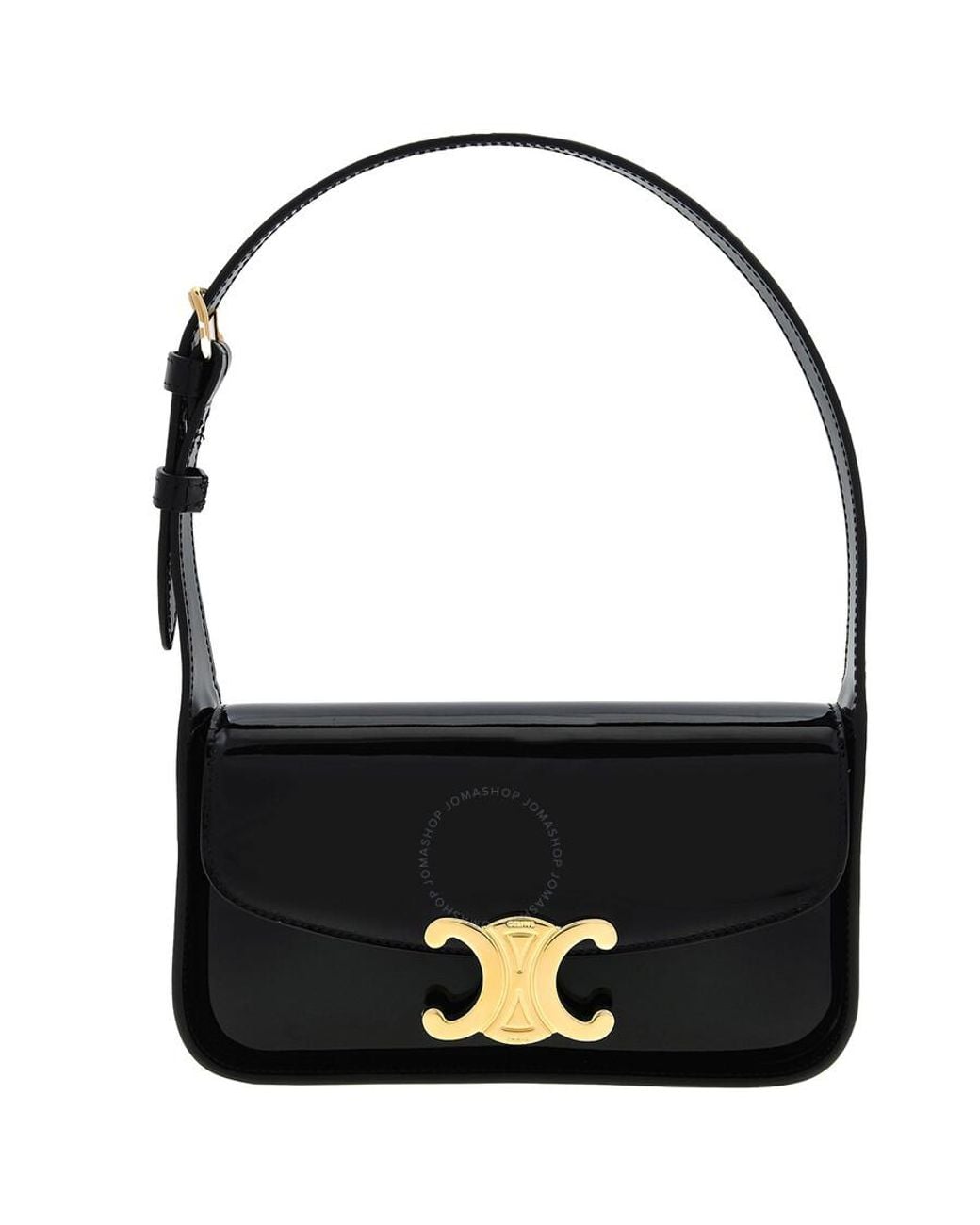 Celine Terence Leather Shoulder Bag in Black | Lyst