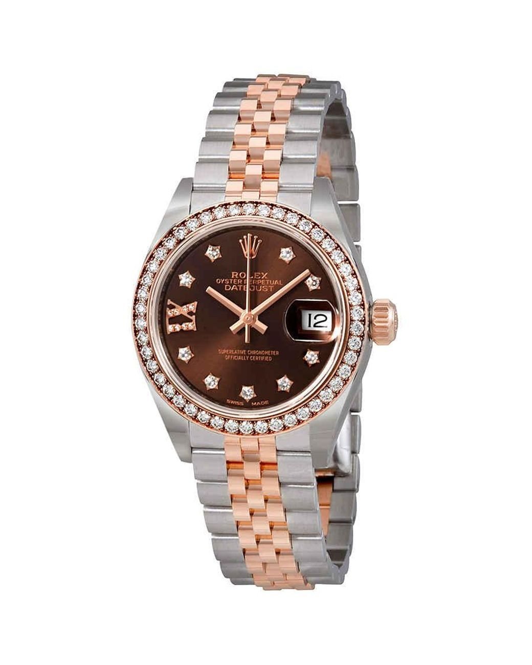 Rolex Lady Datejust Chocolate Brown Diamond Dial Automatic Watch in ...