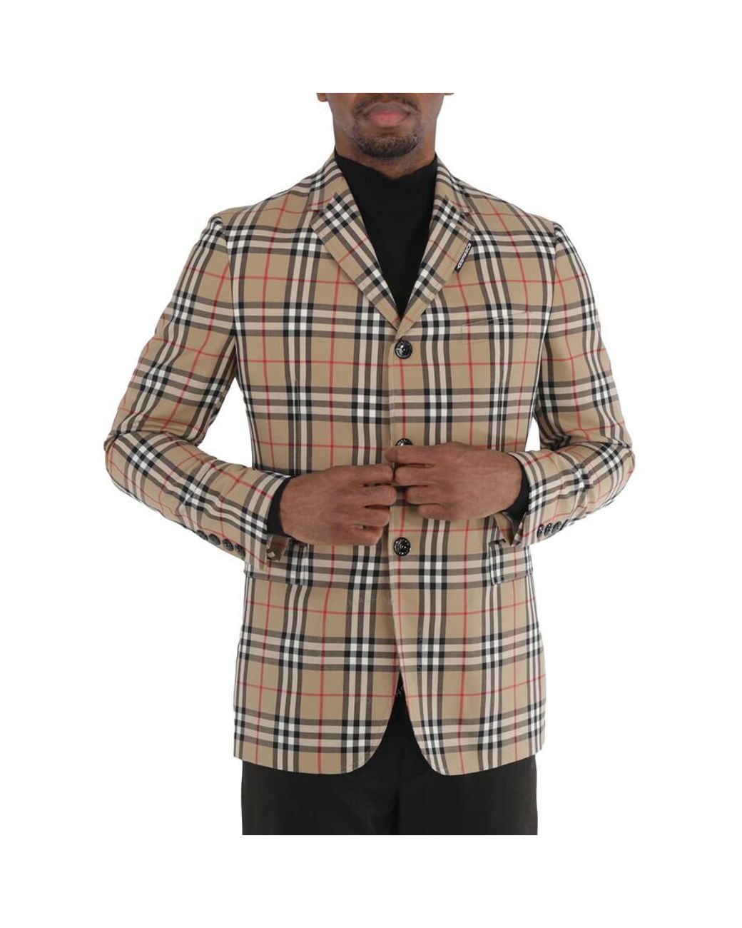 Burberry Single-breasted Vintage Check Wool Mohair Slim Fit Tailored Jacket in Brown for Men | Lyst