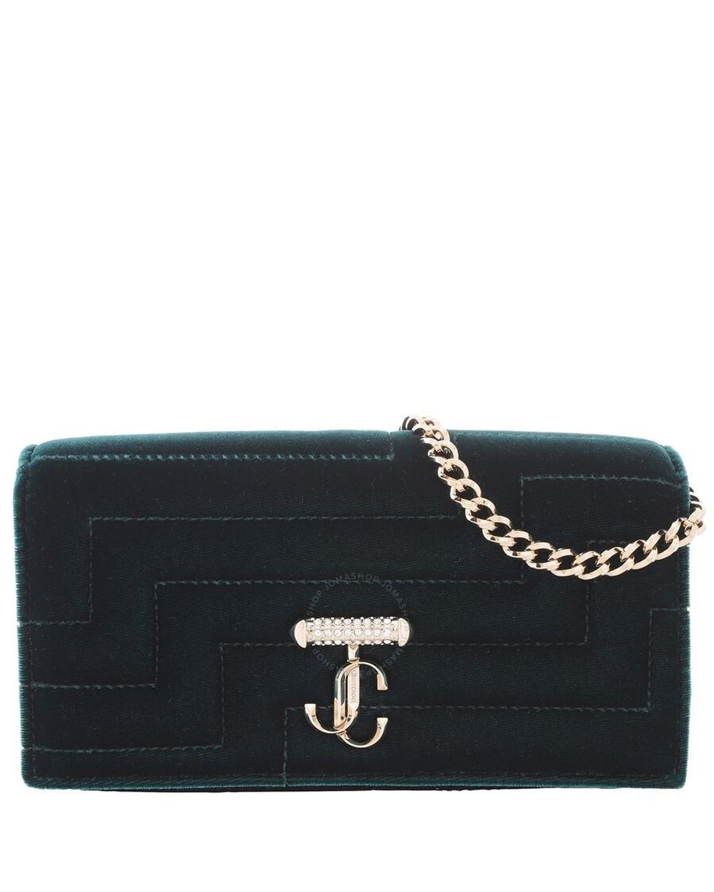 Jimmy Choo Avenue Jc Emblem Continental Chain Wallet in Black | Lyst
