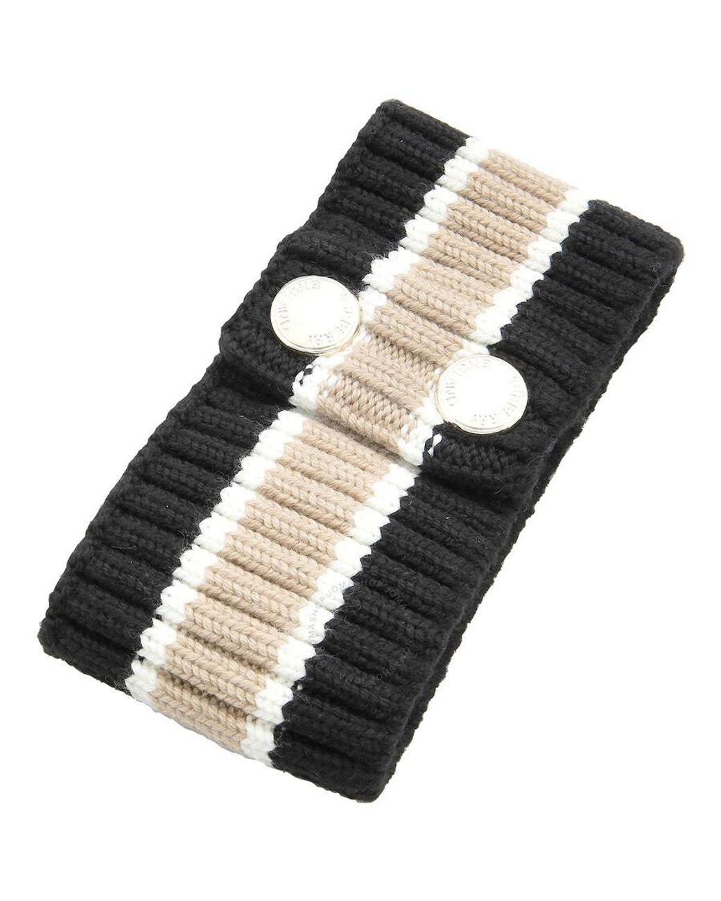 Burberry Rib Knit Technical Wool Collar in Black | Lyst UK