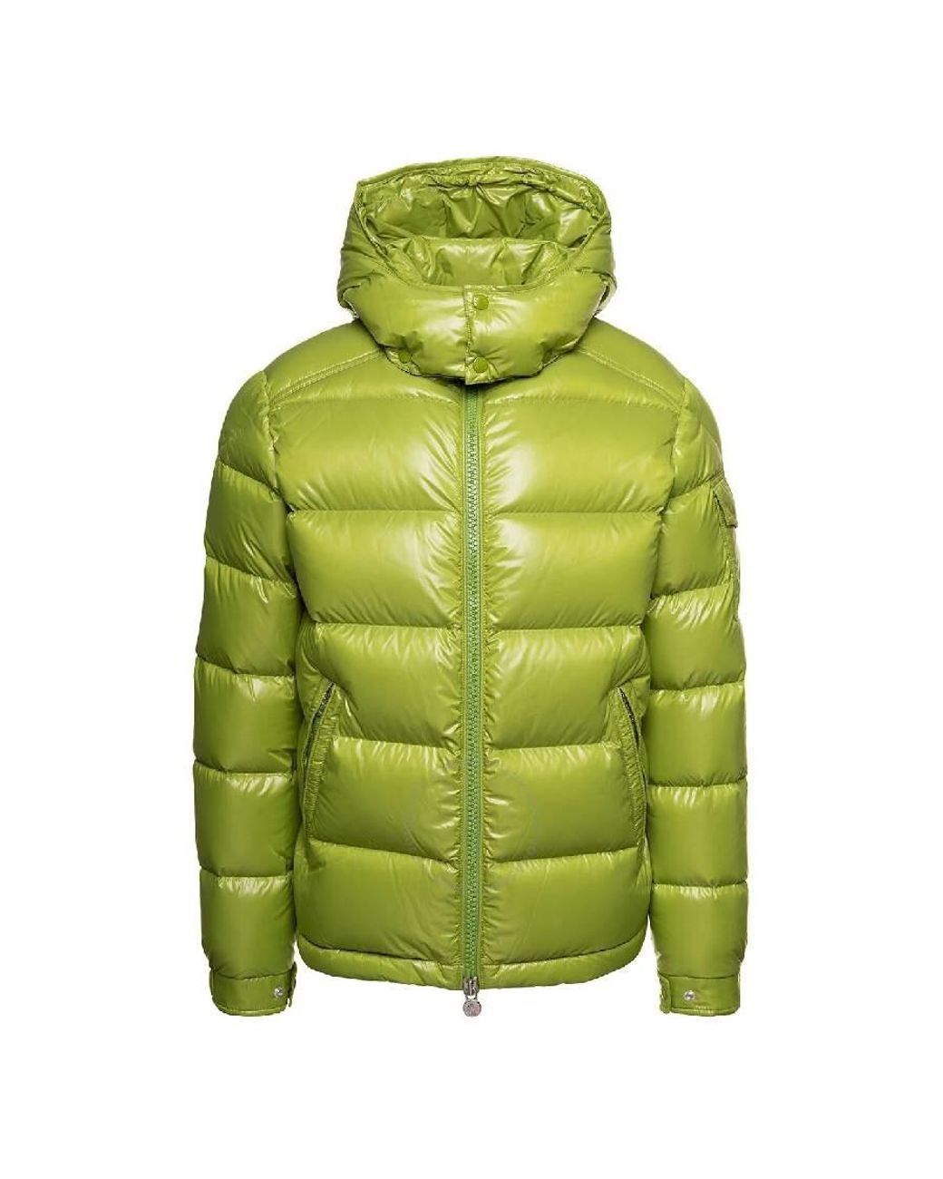 Moncler Detachable Hood Logo-print Jacket in Green for Men | Lyst