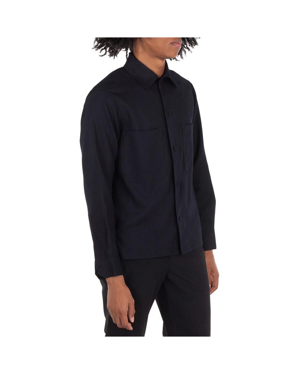 Emporio Armani Patch Pockets Long-Sleeve Shirt in Blue for Men | Lyst UK