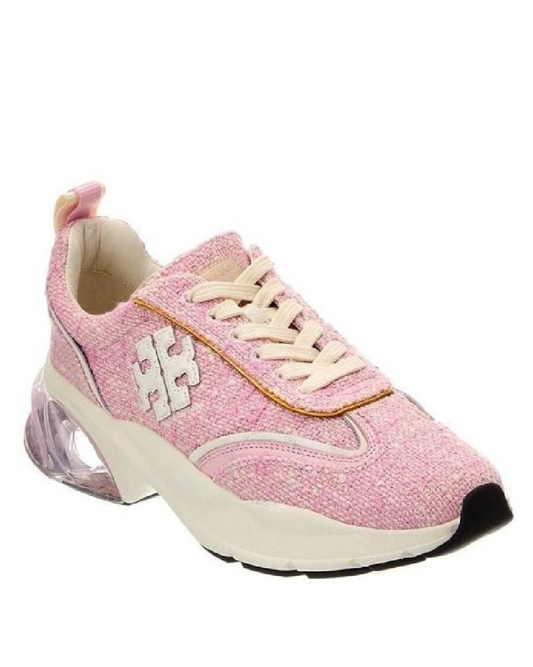 Tory Burch Good Luck Tweed Trainers in Pink | Lyst