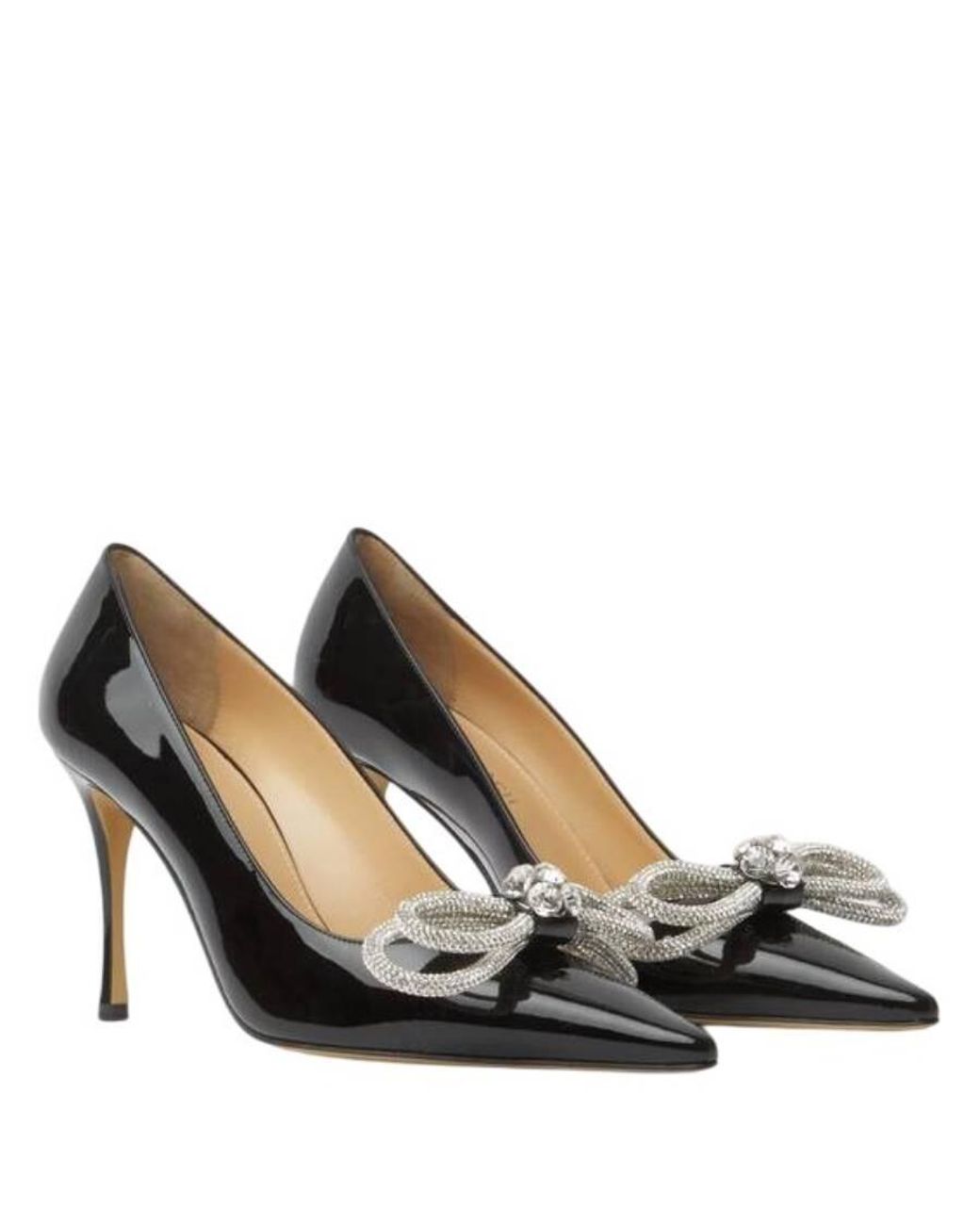 Mach & Mach Double Bow 95 Leather Pumps, Brand Size 37 Us in Black ...