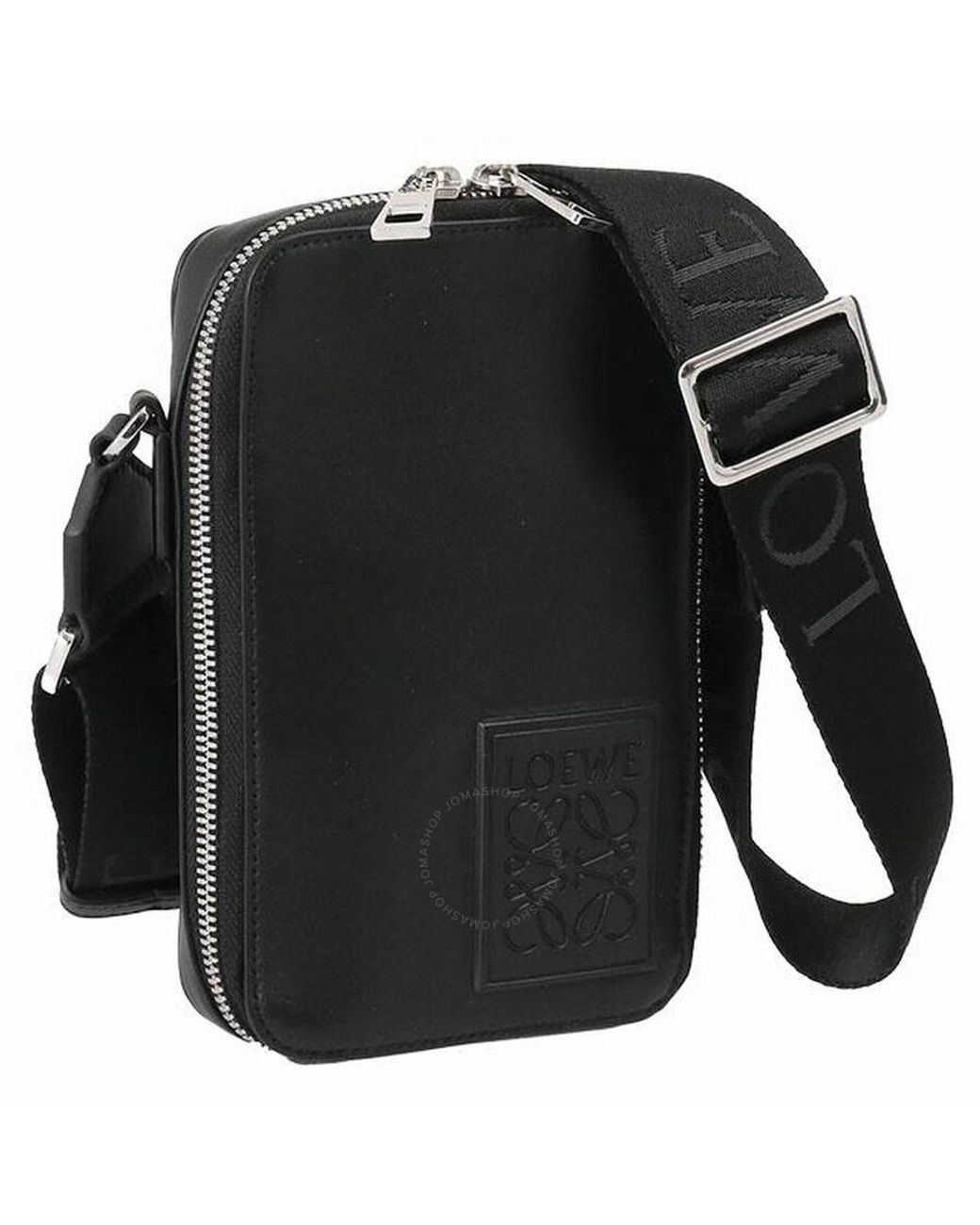 Loewe Logo Embossed Vertical Crossbody Bag in Black for Men | Lyst