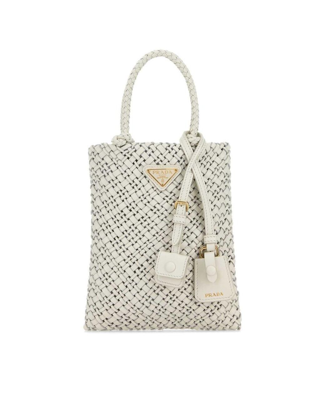 Prada Leather Handbag in White | Lyst UK