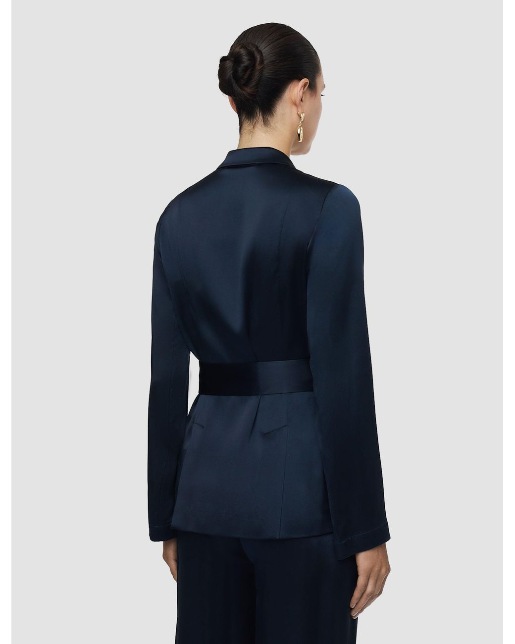 JOSEPH Archer Silk Satin Jacket in Blue | Lyst