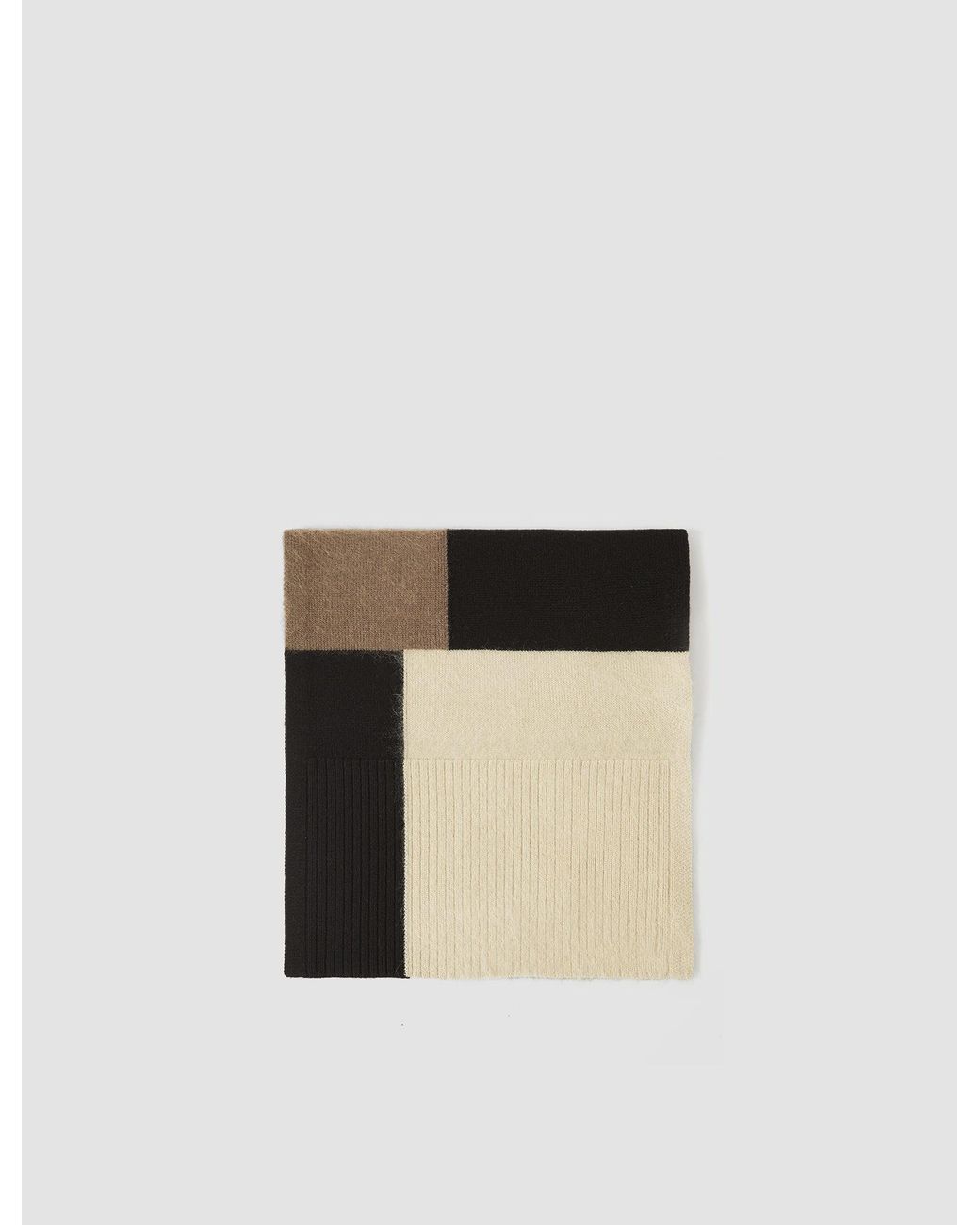 JOSEPH Overlay Merino Wool Scarf in Black | Lyst