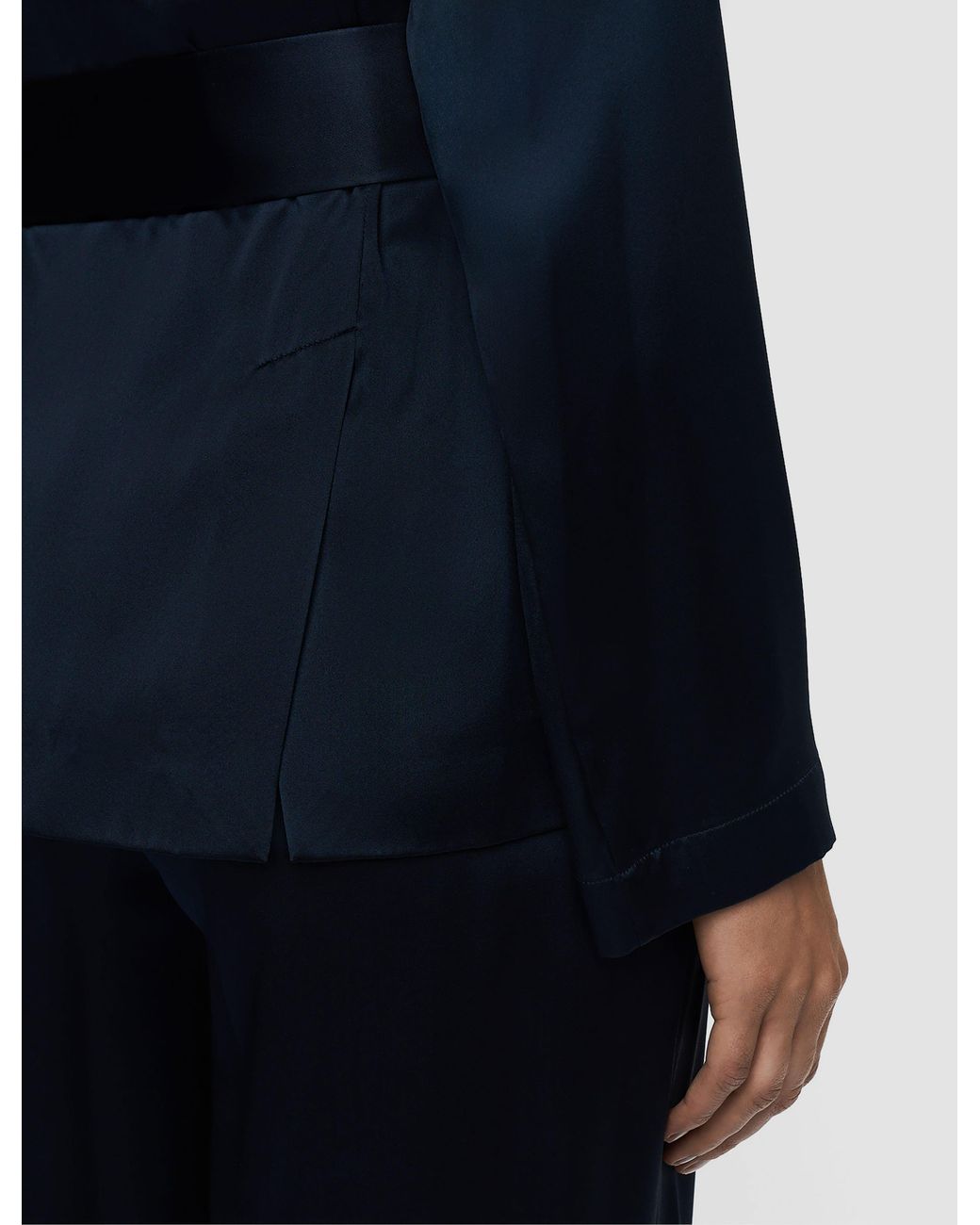 JOSEPH Archer Silk Satin Jacket in Blue | Lyst