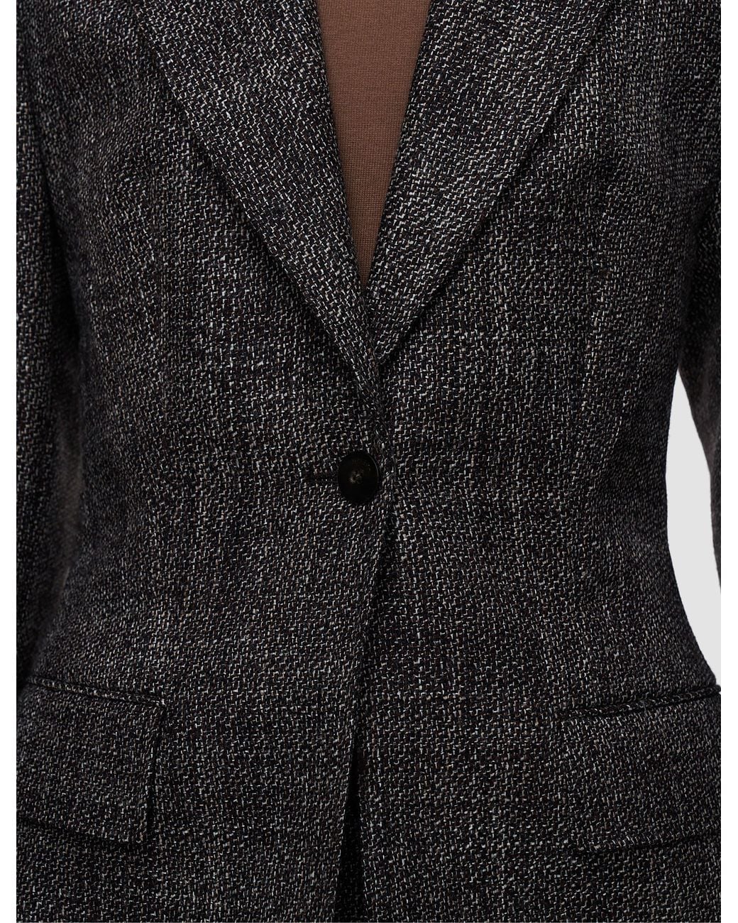 JOSEPH Fallon Textured Tailoring Wool Jacket in Grey | Lyst UK