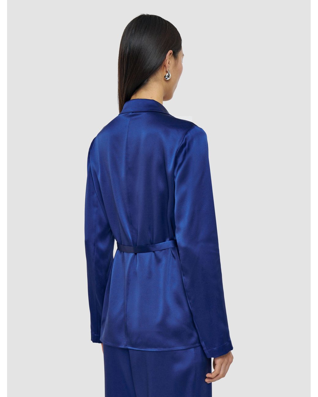 JOSEPH Joubert Silk Satin Jacket in Blue | Lyst