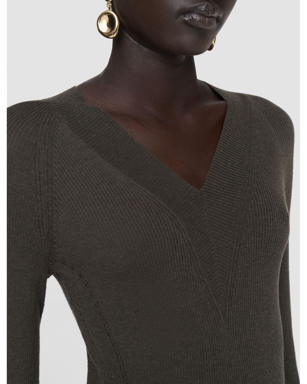 JOSEPH Harti Linen Blend Knit Top in Natural | Lyst UK