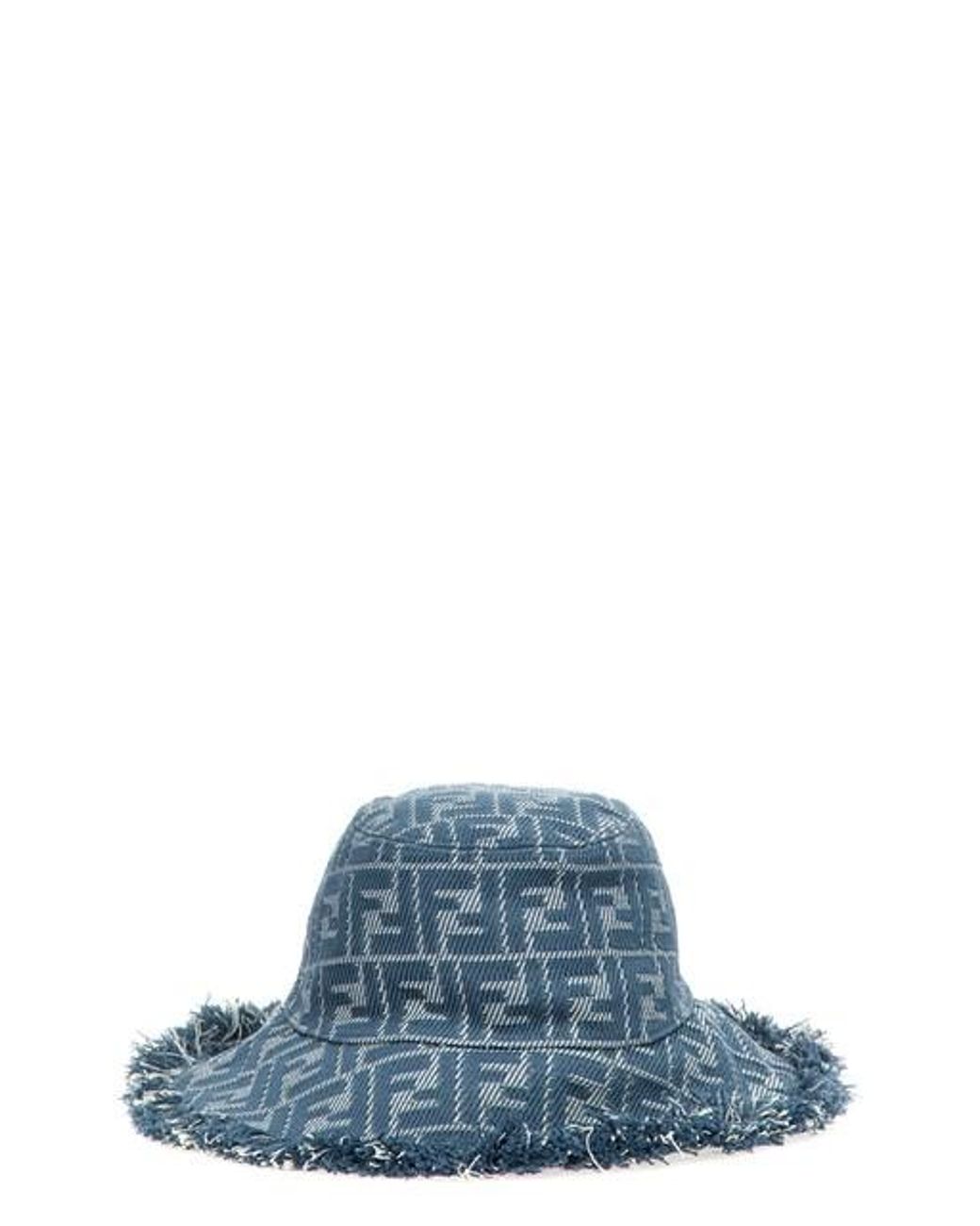Fendi Ff Monogram Bucket Hat in Blue | Lyst
