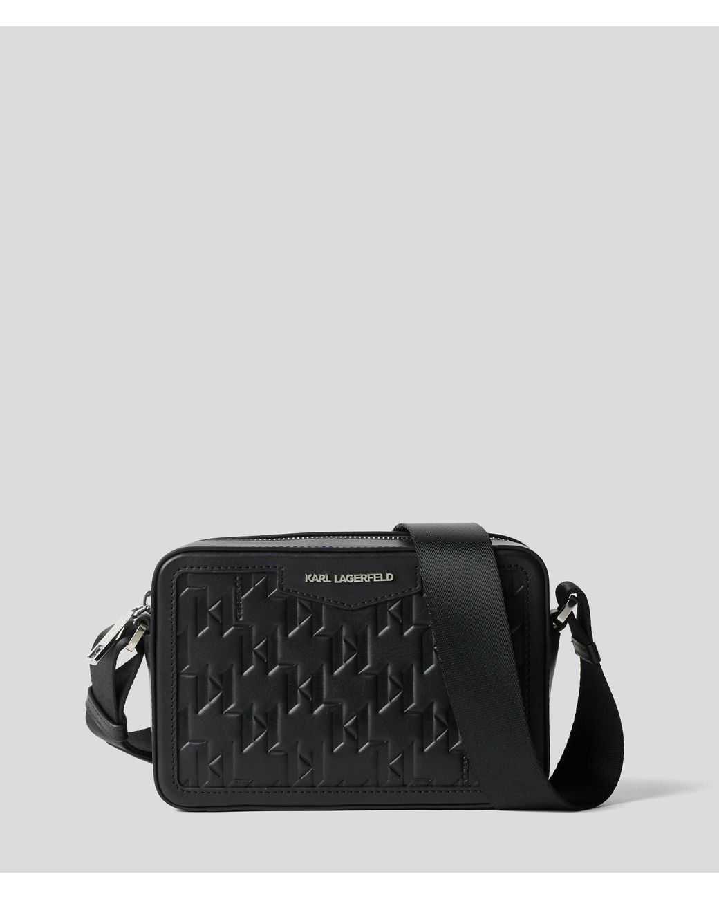 KARL LAGERFELD K/Loom Leather Camera Bag in Black for Men | Lyst UK