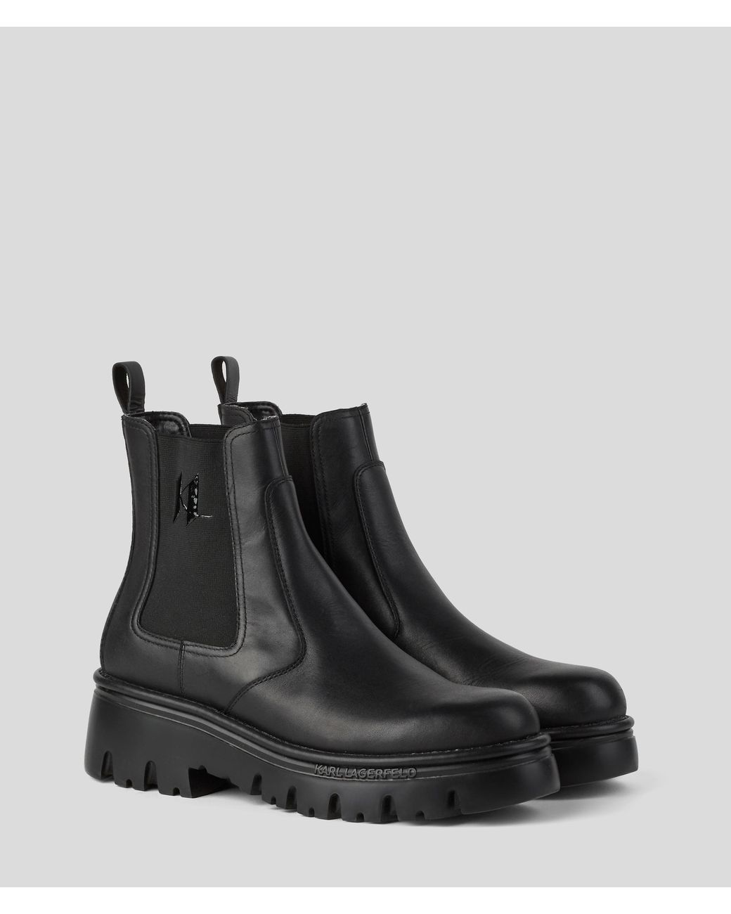 Karl Lagerfeld Kl Monogram Kombat Gore Boots in Black for Men | Lyst UK