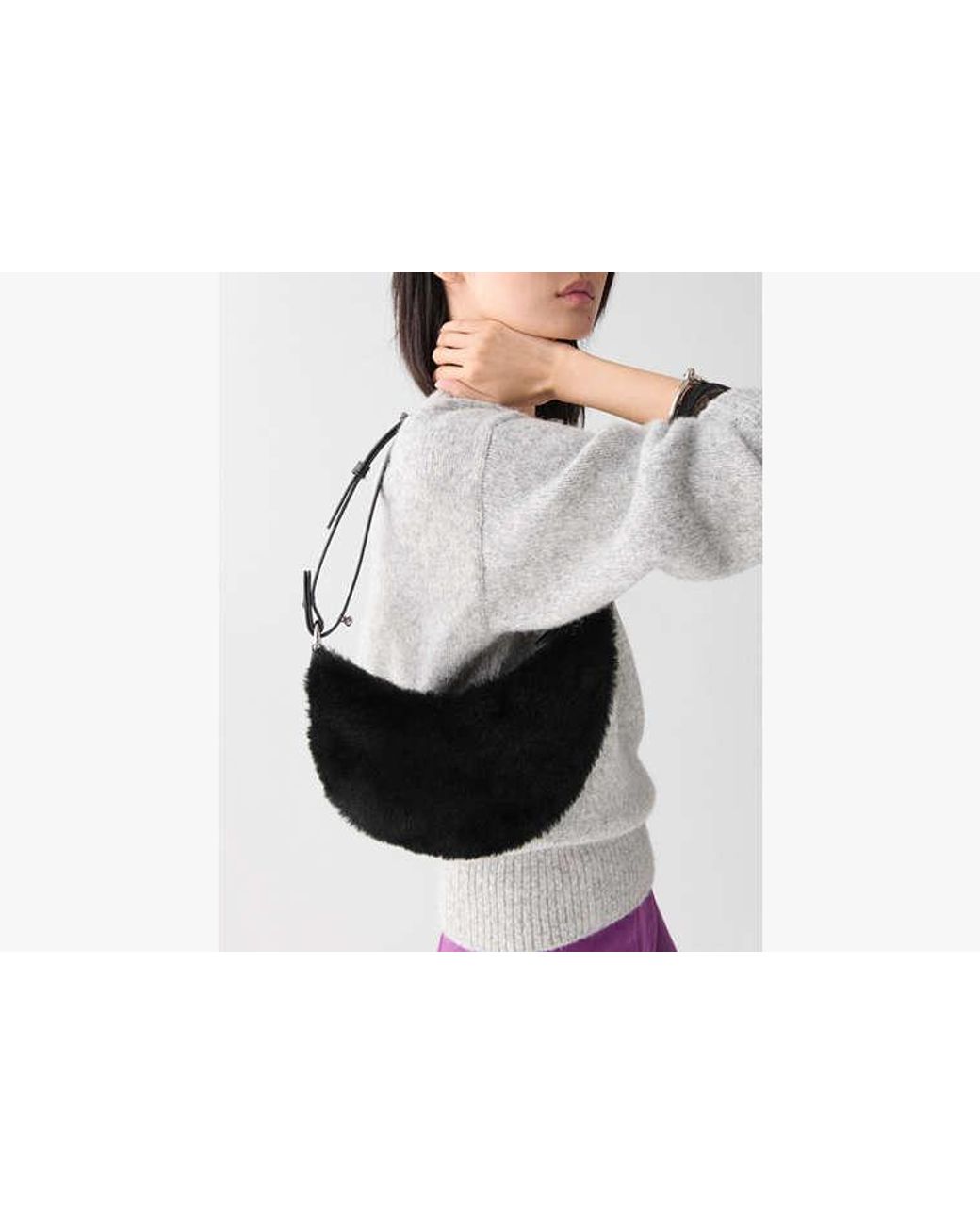 Kate Spade Duo Shearling Bear Crossbody Bag in Black | Lyst