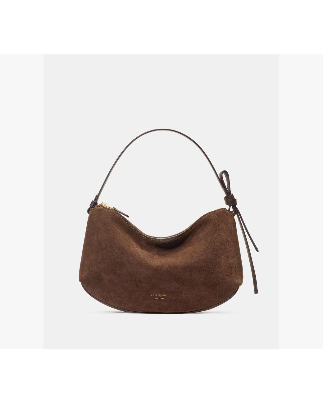 Kate Spade Loop Suede Shoulder Bag in Brown | Lyst