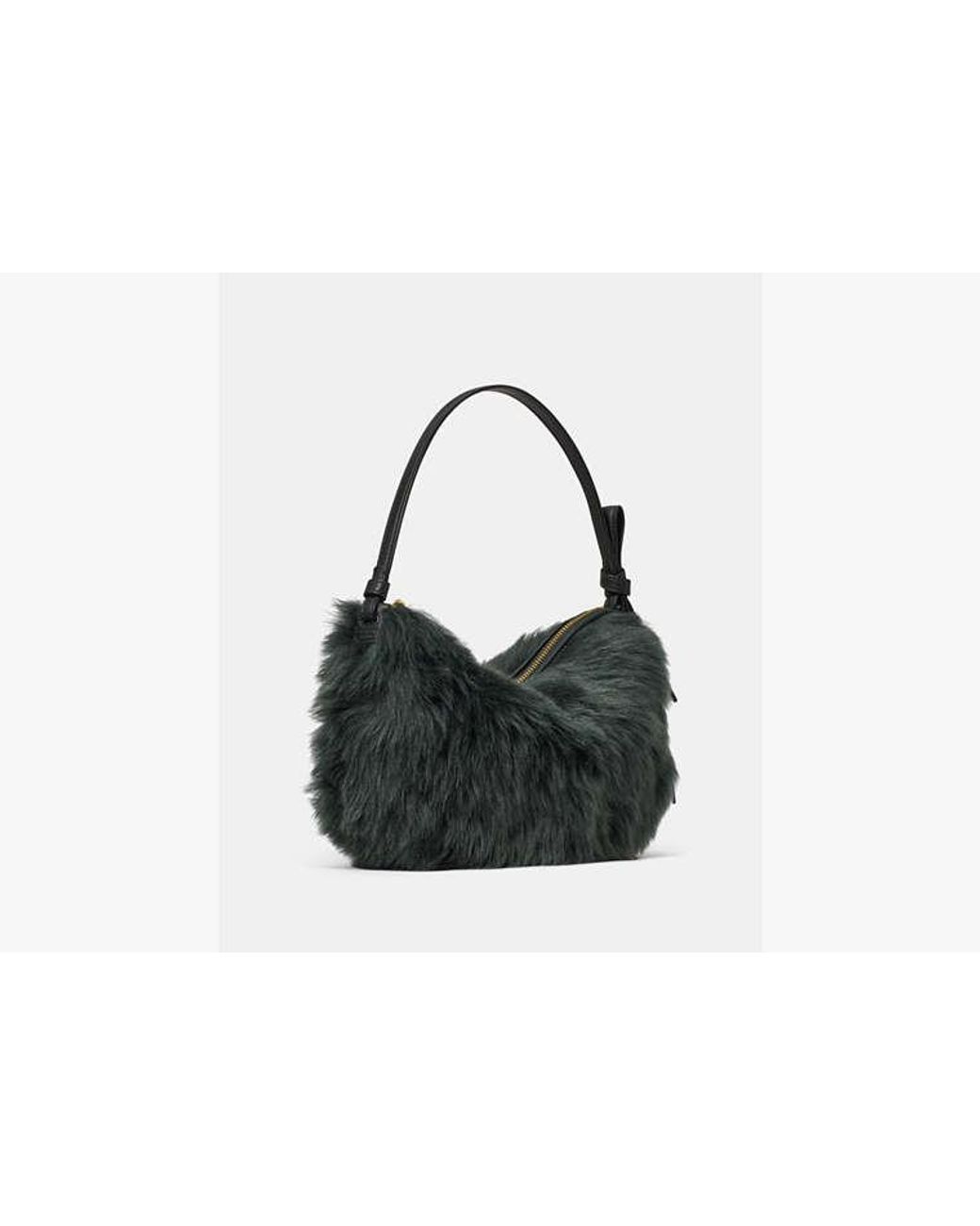 Kate Spade Loop Shearling Shoulder Bag in Black | Lyst