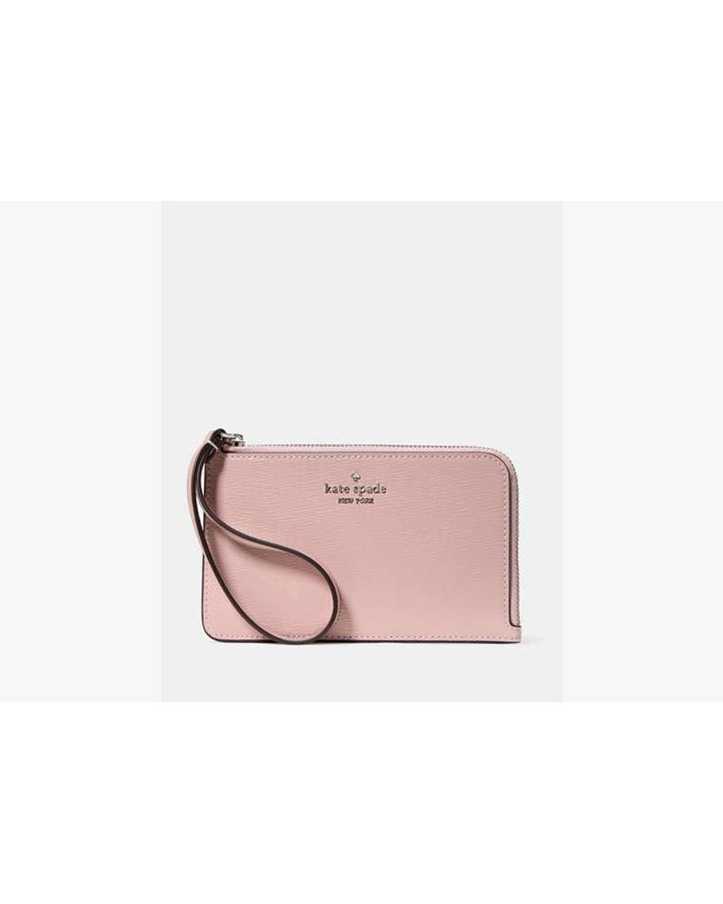 Kate Spade Lucy Small L-Zip Card Holder Wristlet in Black | Lyst