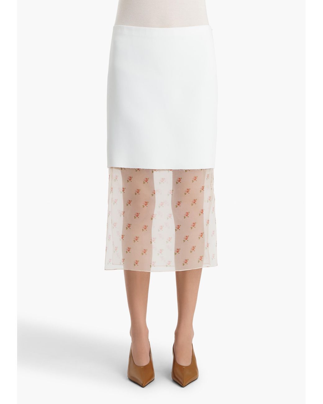 KHAITE Sybil Skirt in White | Lyst