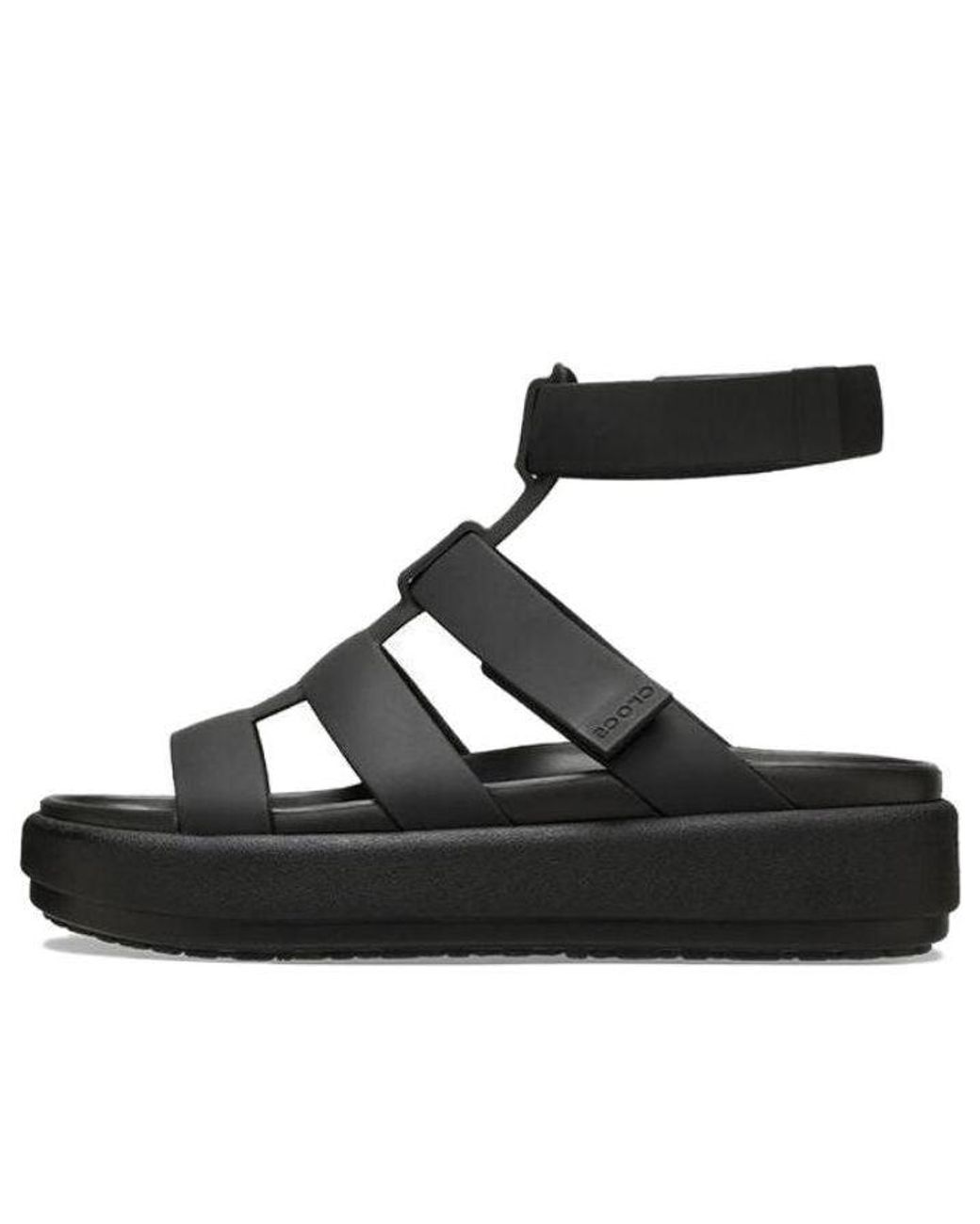Crocs™ Brooklyn Luxe Gladiator Sandals in Black | Lyst