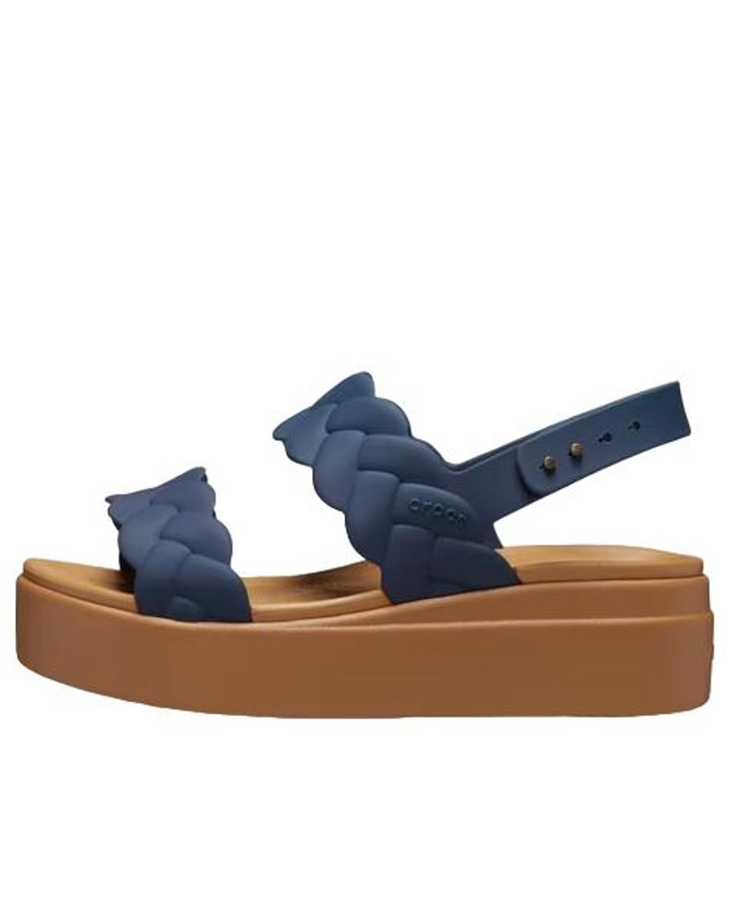 Crocs™ Brooklyn Woven Wedge Sandals in Blue | Lyst