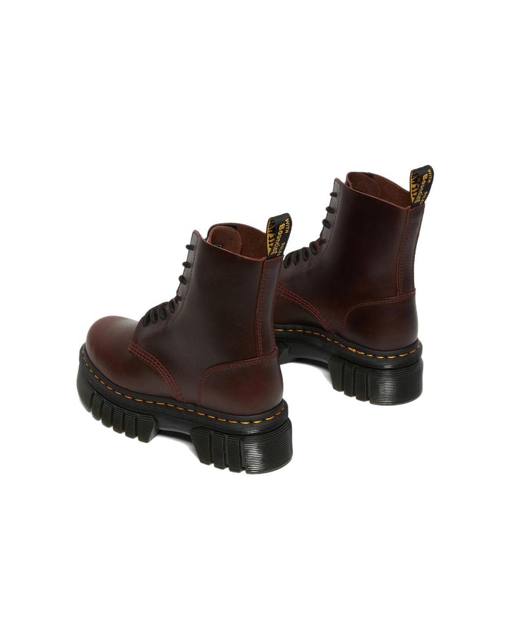 Dr. Martens Audrick Brando Leather Platform Lace Up Boots in Brown | Lyst