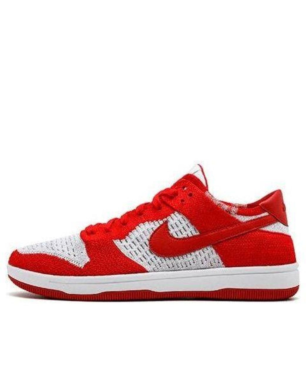 Nike Dunk Low Flyknit 'University' in Red for Men | Lyst