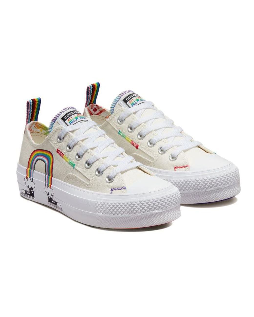 Converse Chuck Taylor All Star Lift Platform Low 'Pride' in White for ...