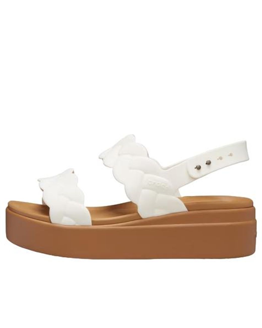 Crocs™ Brooklyn Woven Wedge Sandals in White | Lyst