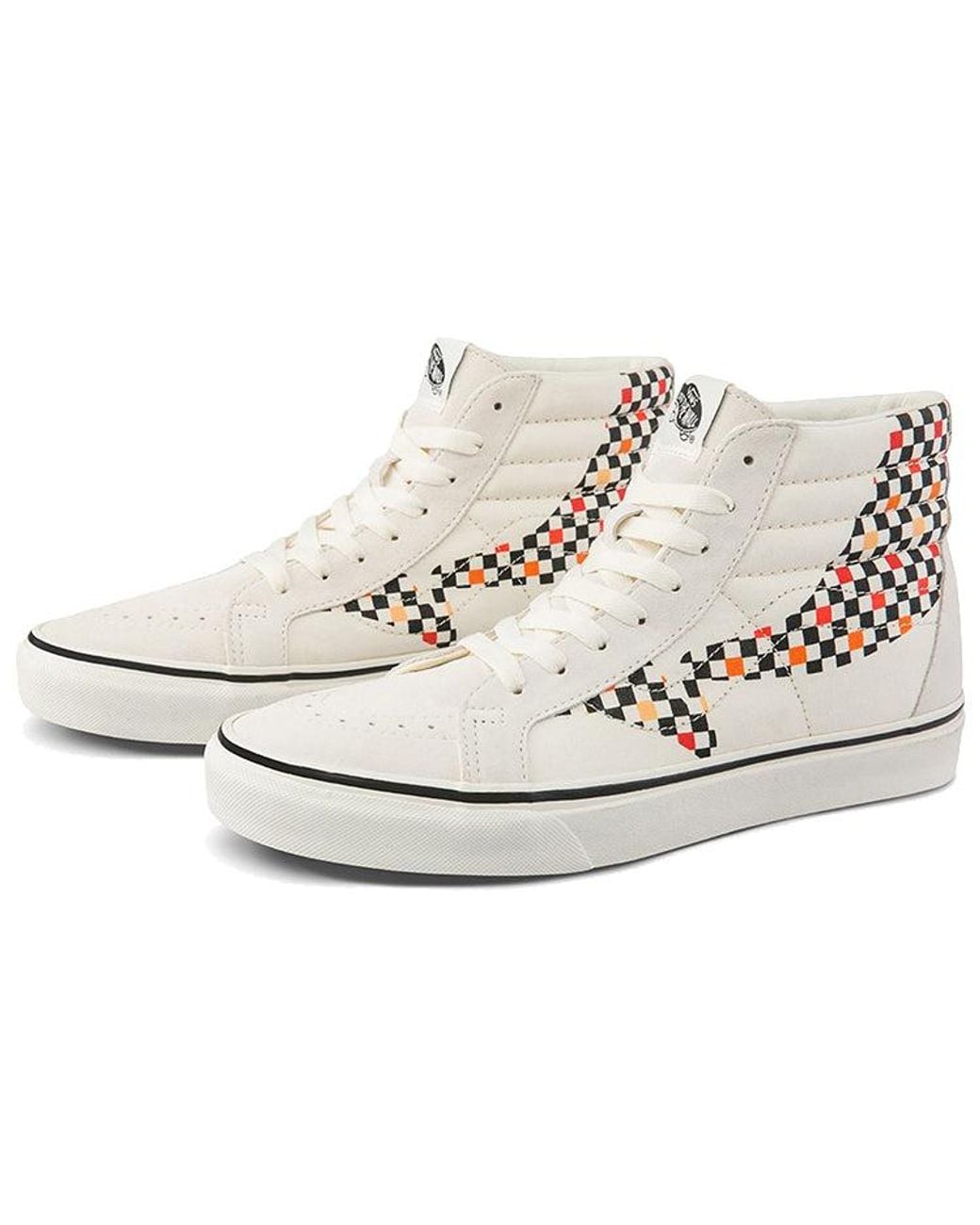 Vans Sk8-Hi Reissue Checkerboard Multi-Color in Natural for Men | Lyst
