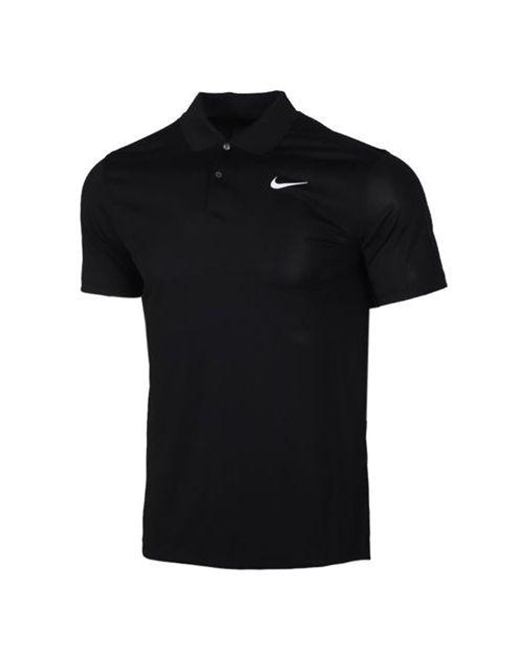 Nike Logo Quick Dry Breathable Sports Short Sleeve Polo Shirt in Black ...