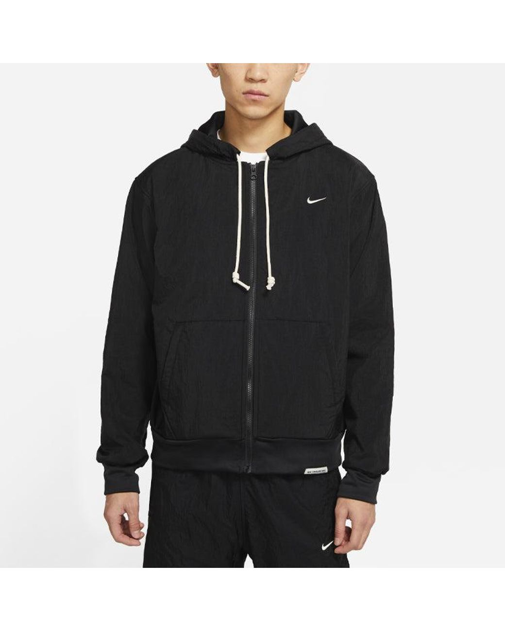 Nike Standard Issue Zip Hooded Jacket in Black for Men | Lyst