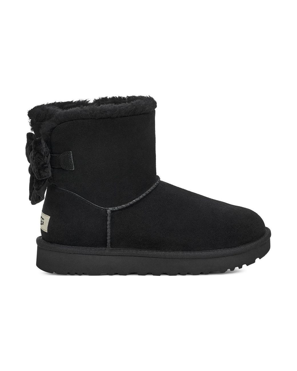 UGG (Wmns) Mini Bailey Bow Crushed Velvet Boot in Black | Lyst