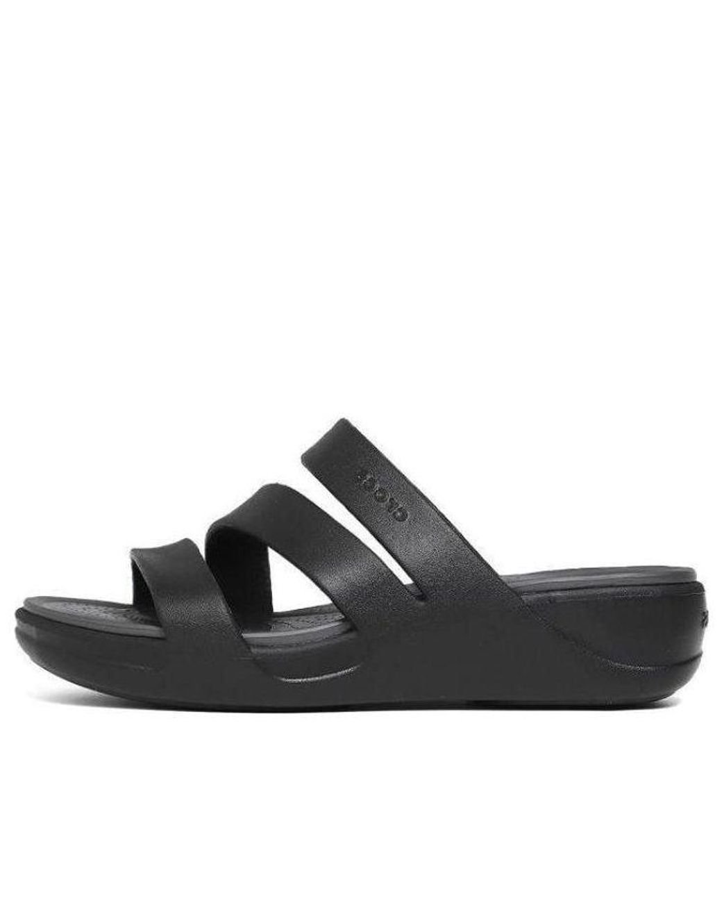 Crocs™ Boca Strappy Wedge Sandals in Black | Lyst