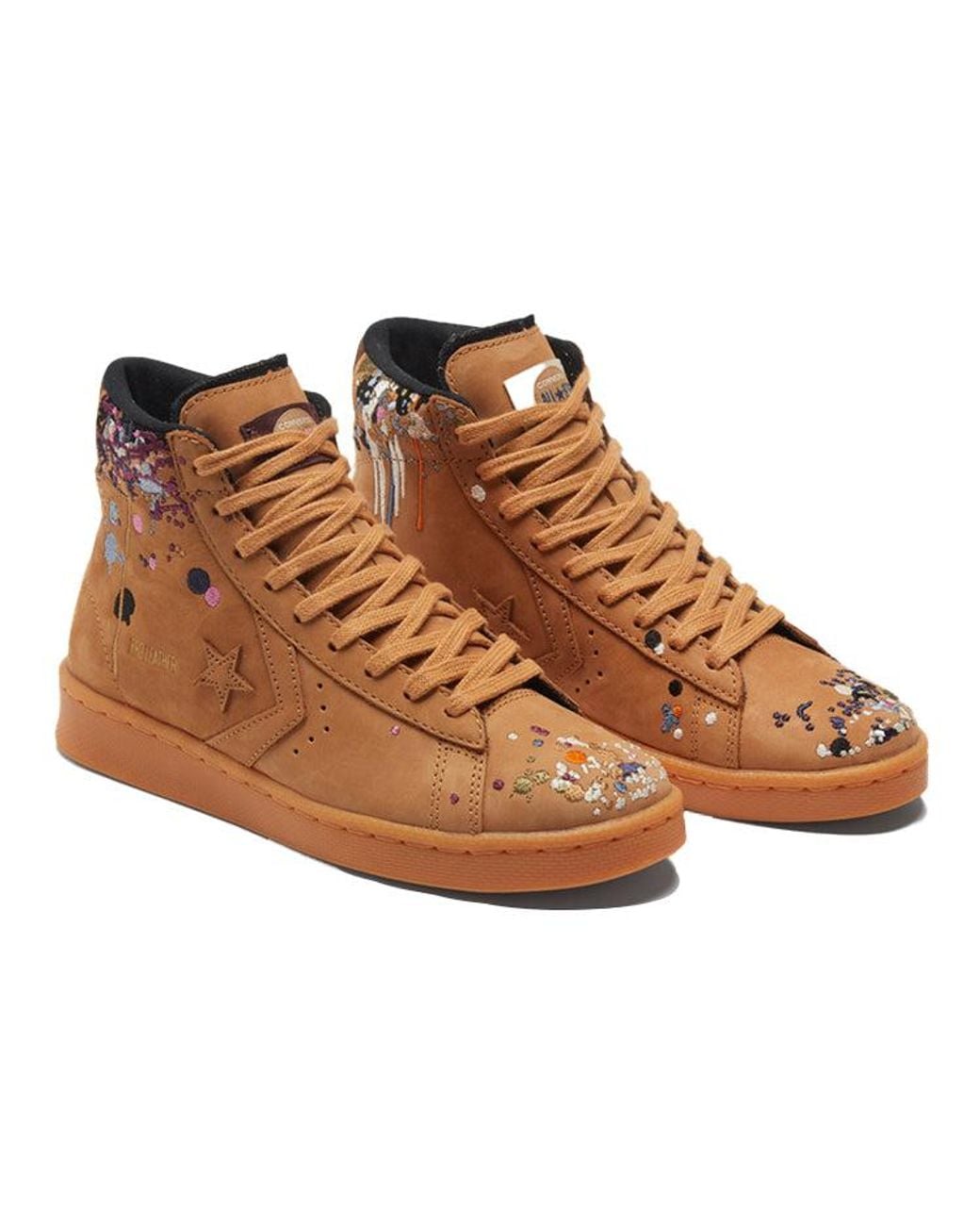 Converse Bandulu X Pro Leather High 'Paint Splatter in Brown for Men | Lyst
