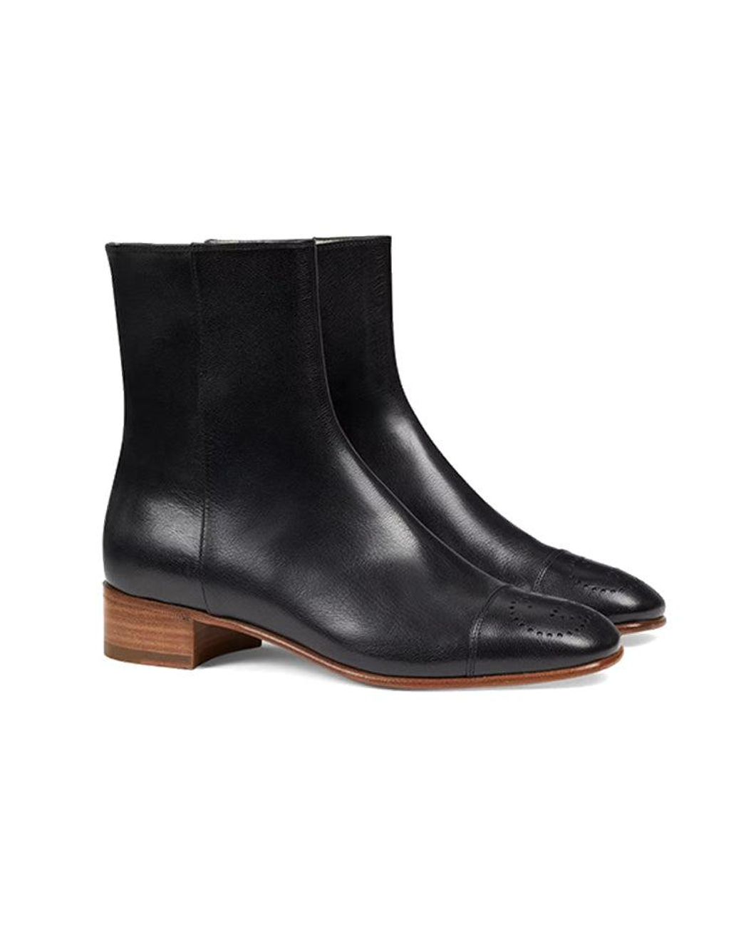 Gucci (Wmns) Goatskin Hills Logo Ankle Boots in Black | Lyst