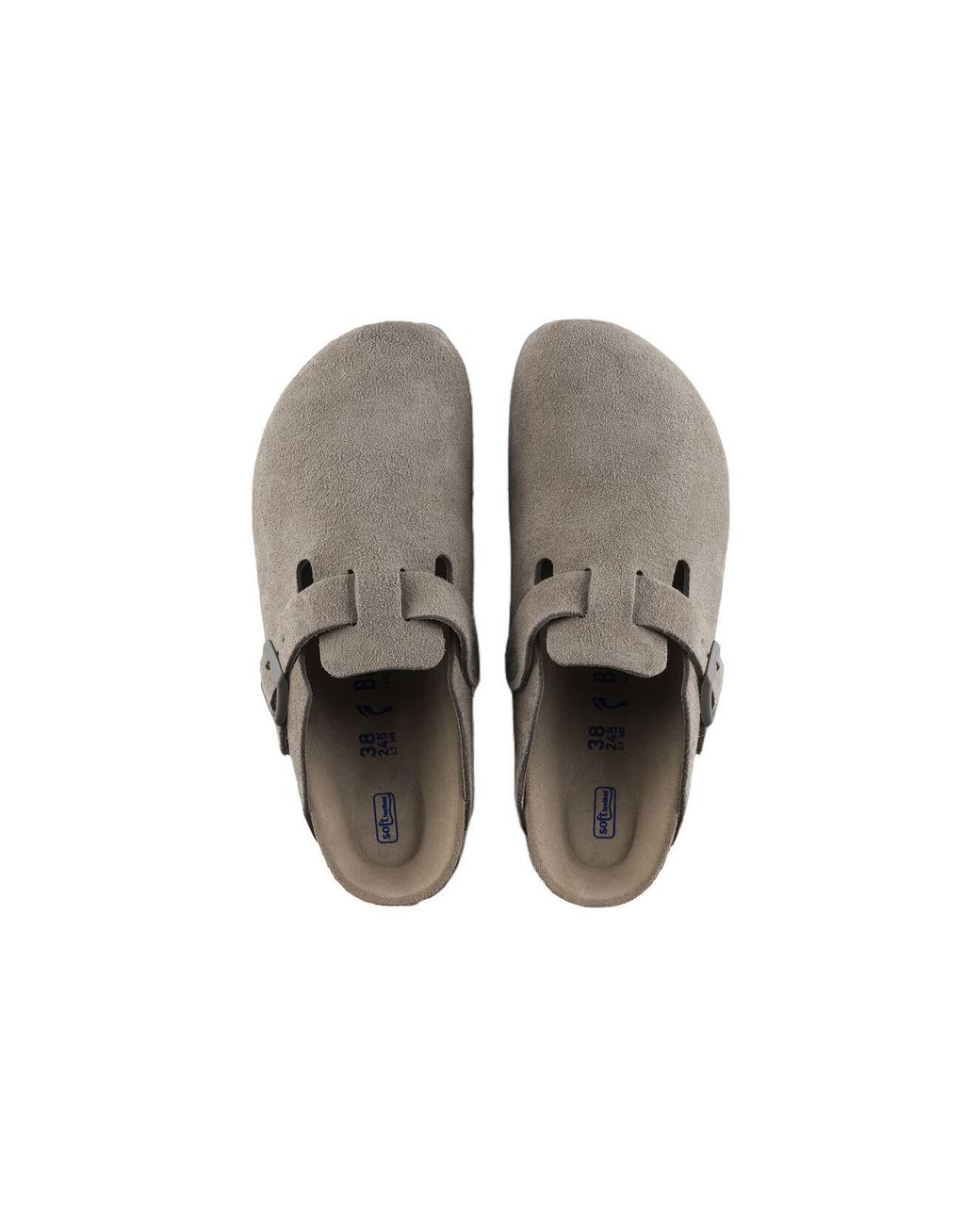 Birkenstock Boston Soft Footbed Regular 'Suede Stone Coin' in Gray for ...