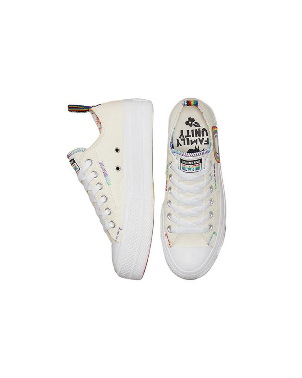 Converse Chuck Taylor All Star Lift Platform Low 'Pride' in White for ...